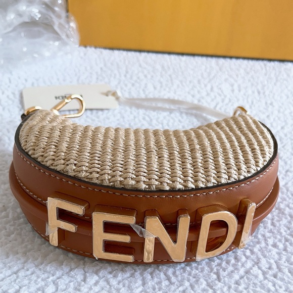 Fendi | Bags | Fendi Nano Fendigraphy Natural Raffia And Cotton Fiber ...